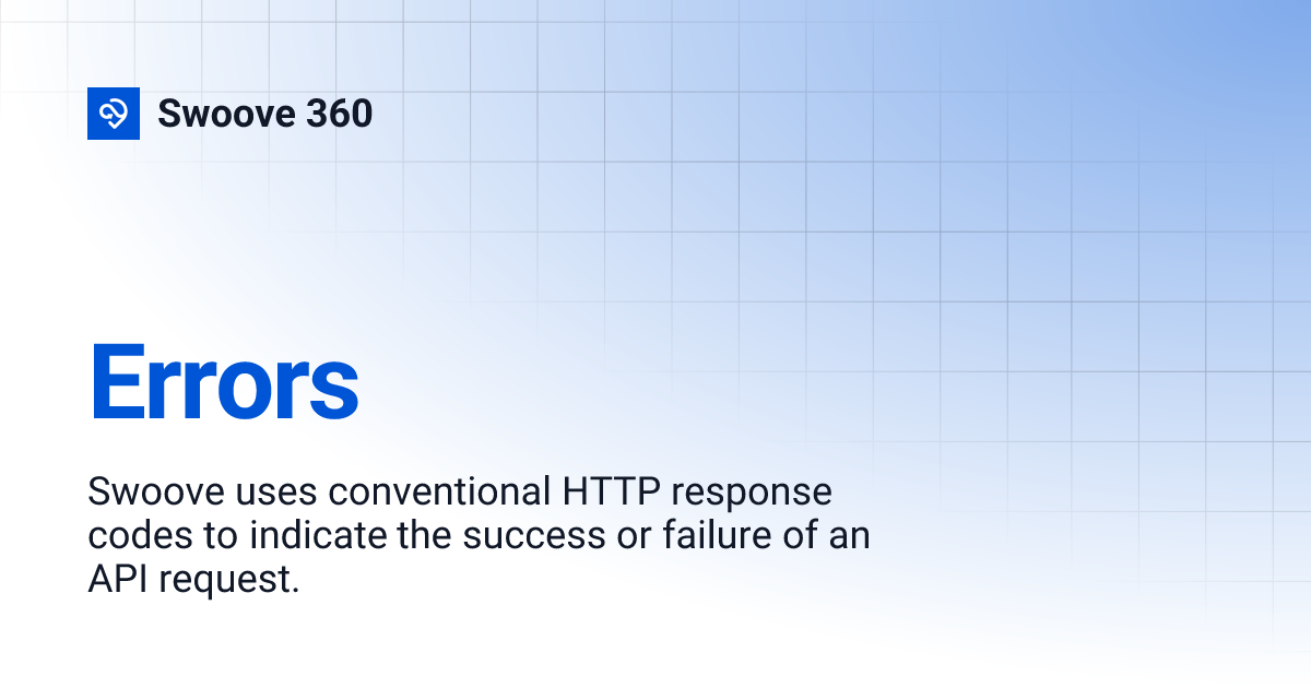 Errors | Swoove 360